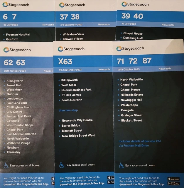 2023 STAGECOACH NEWCASTLE Bus Timetables Pick & Mix Busways £9.99 - PicClick UK