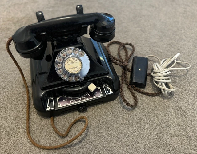 WORKING GPO 232 Bakelite Rotary Dial Telephone mounted on a Type 44 ...