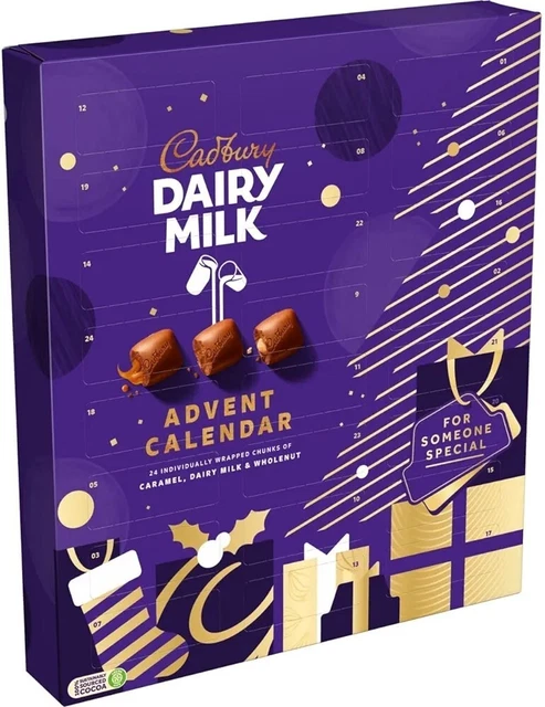 CADBURY DAIRY MILK Chocolate Chunks Advent Calendar 258g Christmas ...
