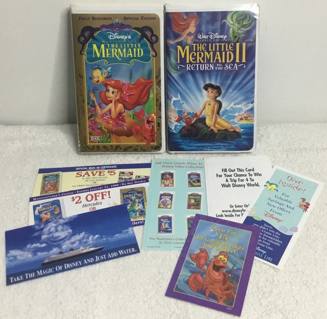 DISNEY’S MASTERPIECE THE Little Mermaid 1 & 2 Special Edition VHS 1998 £9.06 - PicClick UK