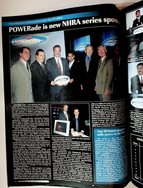 NATIONAL DRAGSTER MAGAZINE December 14 2001 John Force NHRA Powerade ...