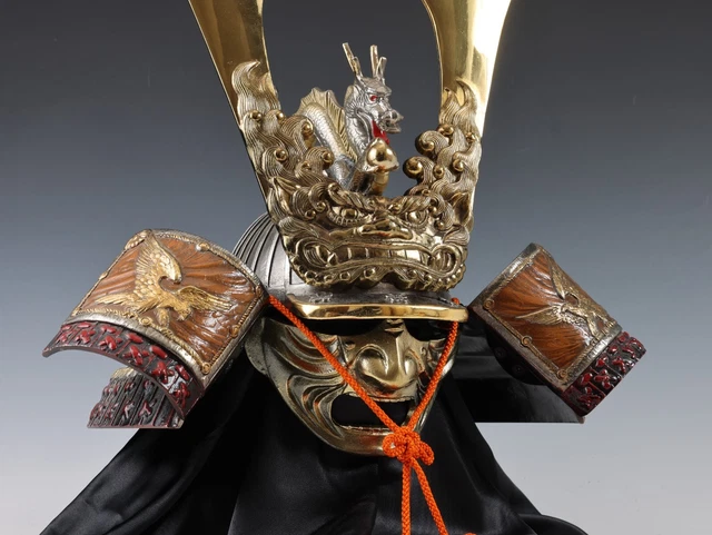 JAPANESE SAMURAI HELMET -Dragon and Hawk Deco Kabuto with a mask- £306. ...