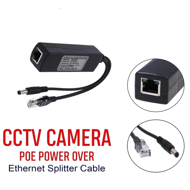 CCTV CAMERA INJECTOR POE Splitter Power Over Ethernet Passive Adapter ...