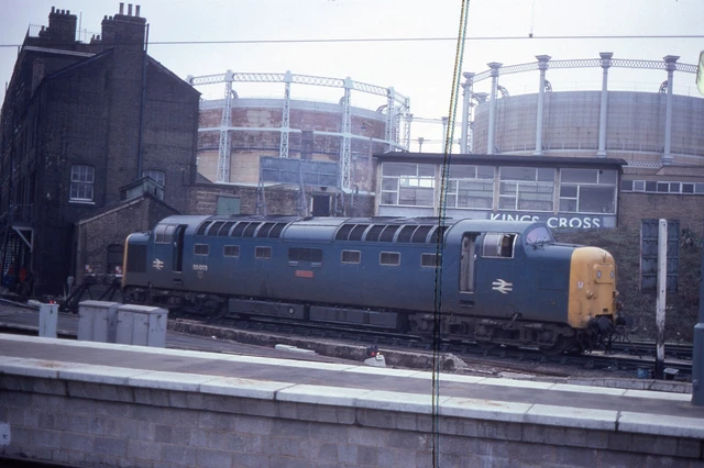 ORIGINAL SLIDE . BR Class 55 DELTIC Diesel 55003 'MELD' . Kings Cross ...