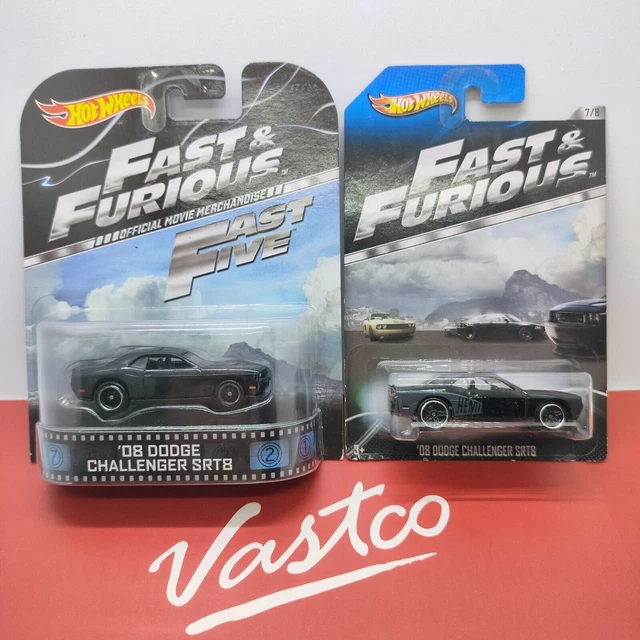 HOT WHEELS RÉTRO Lot de 2 Fast Five Furious 08 DODGE CHALLENGER SRT8 ...