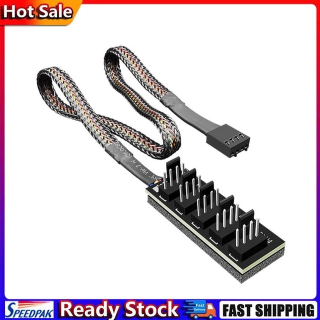 1 TO 5 4-Pin PWM CPU Cooler PC Case Fan Power Extension Cable Hub ...