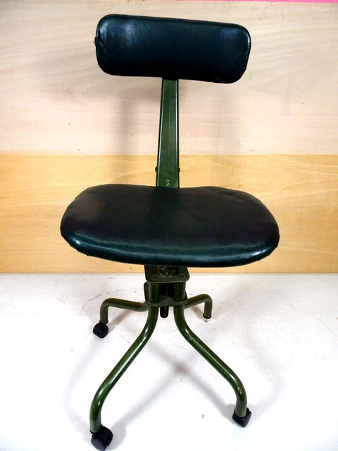 VINTAGE LEABANK INDUSTRIAL Machinist's / Factory Swivel Chair - 1940's ...