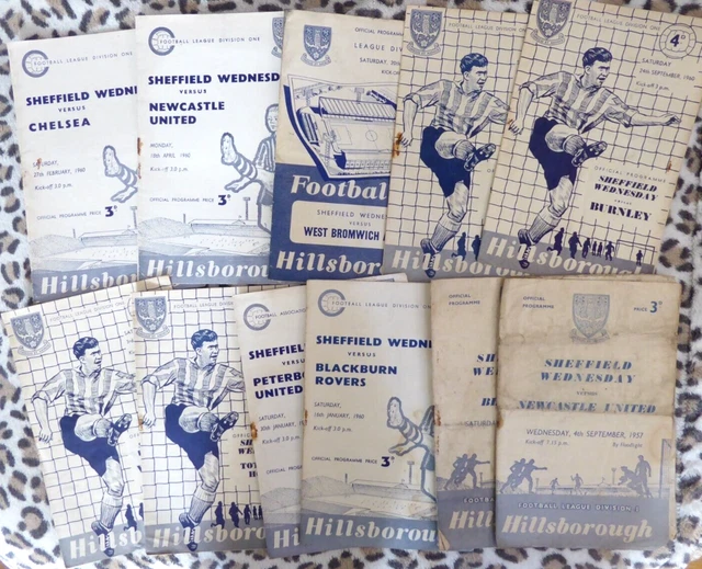VINTAGE BUNDLE OF 9 Sheffield Wednesday 1960's Football programmes & 2 ...