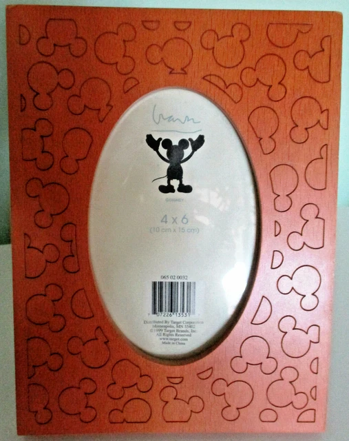 NEW, MICKEY MOUSE Head Outline on Laser Cut Wood Picture Frame, holds ...