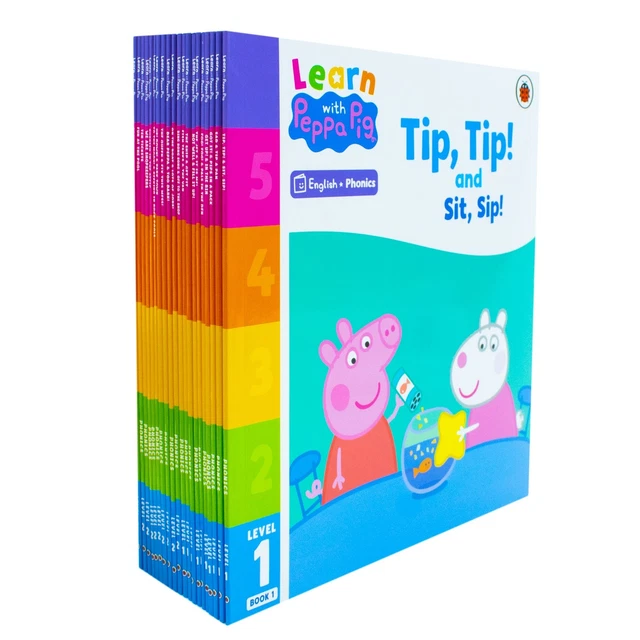 LEARN WITH PEPPA Pig English Phonics Level 1 & 2 Collection 20 Book Set ...
