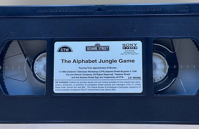 SESAME STREET - The Alphabet Jungle Game VHS 1998 **Buy 2 Get 1 Free ...