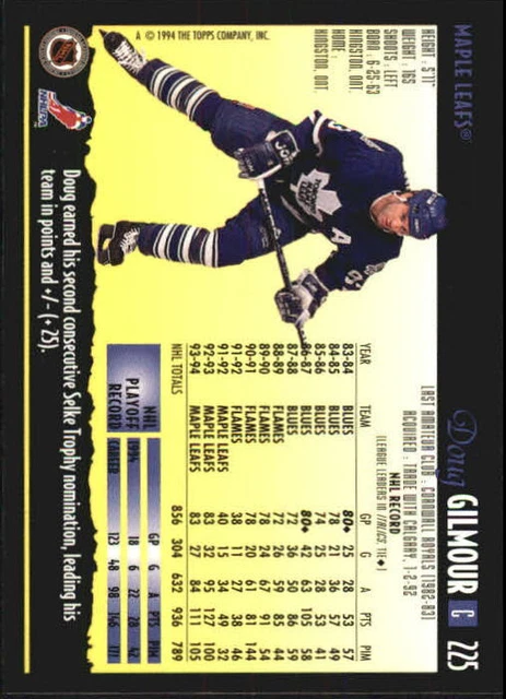 CARTE DE HOCKEY 1994-95 Topps/OPC Premier Maple Leafs #225 Doug Gilmour EUR 2,21 - PicClick FR
