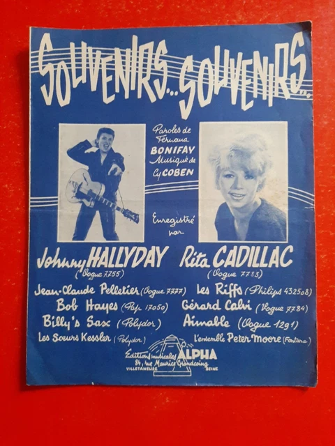 PARTITION JOHNNY HALLYDAY / RITA CADILLAC souvenirs souvenirs EUR 7,99 ...