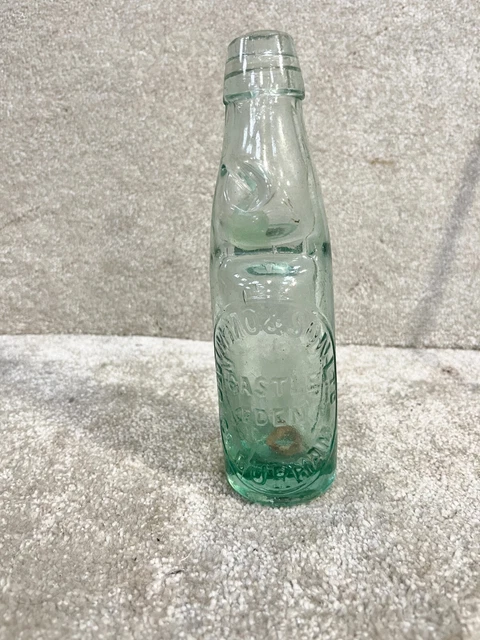 VINTAGE GLASS CODD Bottle Nimmo & Son Castle Eden Durham Mineral Water ...