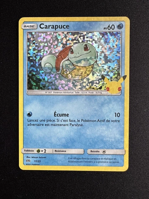 CARTE POKÉMON - Carapuce 17/25 Holo - McDonald’s 2021 - 25ans - Neuve ...
