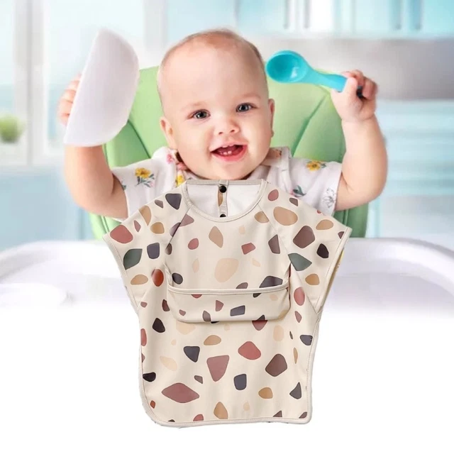 BABY BIB PU No Sleeve Waterproof Cartoon Saliva Towel Feeding Burp ...