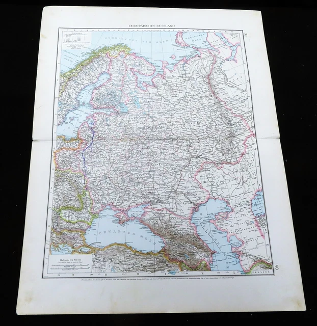 1906 ANTIQUE MAP of Kiev The Ukraine Ukrainian Russian Border Moscow ...