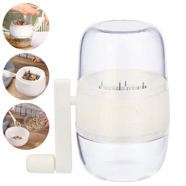 HAND CRANK NUT Chopper Manual Grinder with Sharp Steel Blades ...