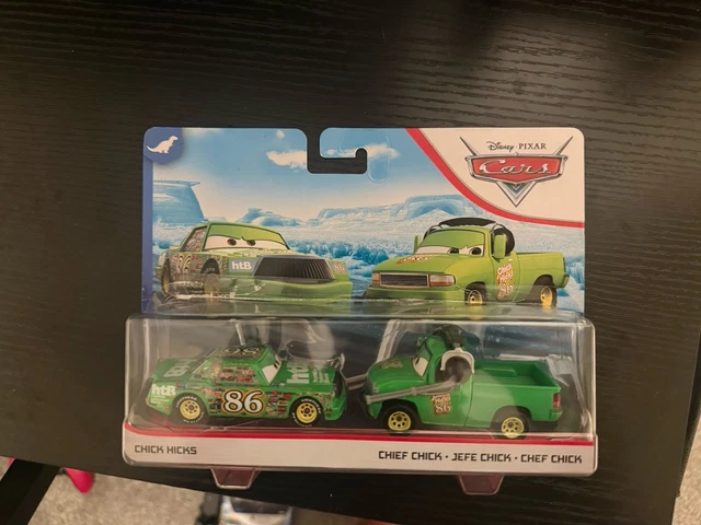 DISNEY PIXAR CARS CHICK HICKS AND CHIEF DINOCO 400 2020 2 PACK damaged ...