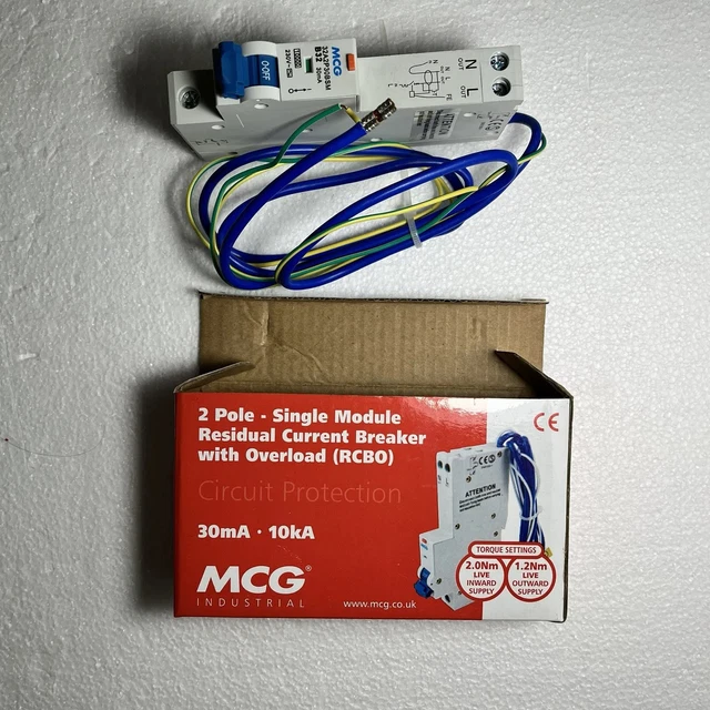 RCBO/MCG 2 POLE-SINGLE Module Current Breaker With Overload Circuit ...