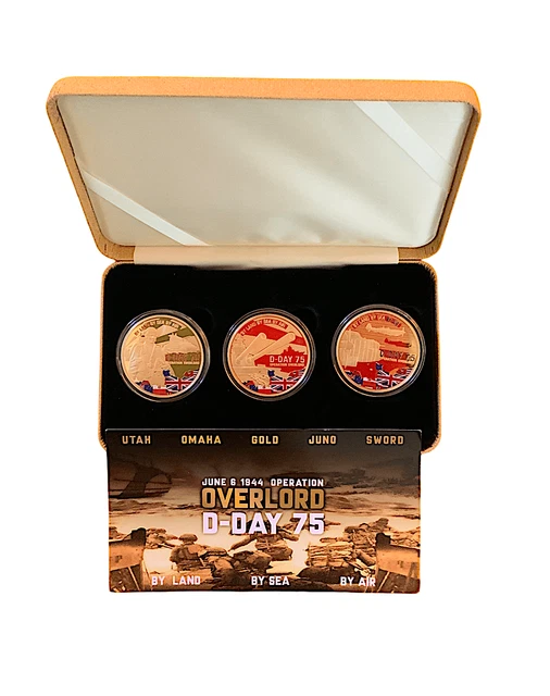 1944 OVERLORD D-DAY 75 cased coin set £35.00 - PicClick UK