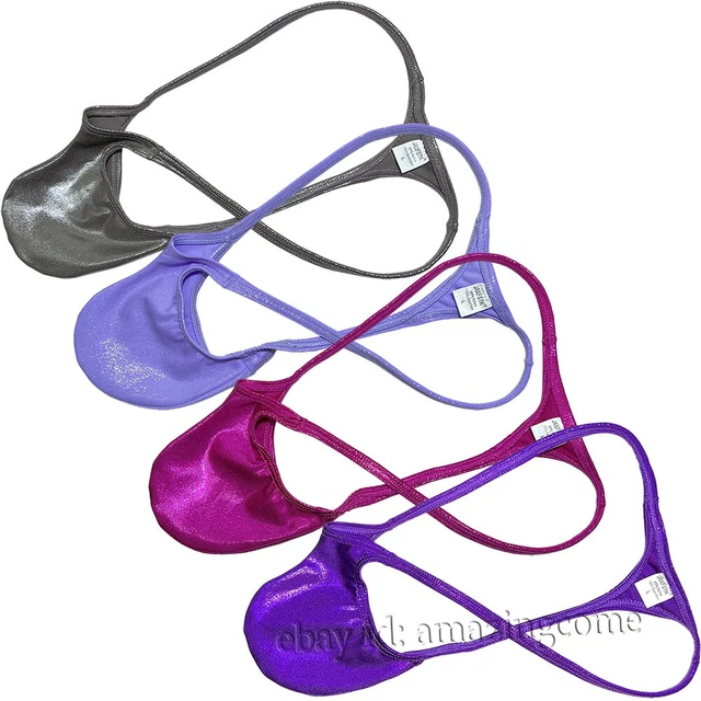 HERREN GLANZ MICRO Bikini Tanga Unterwäsche Schnur T-Back Kontur Etui ...