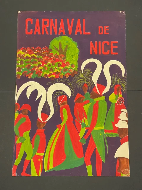 GRANDE PEINTURE PROJET d'affiche Carnaval de Nice France Côte d'Azur ...