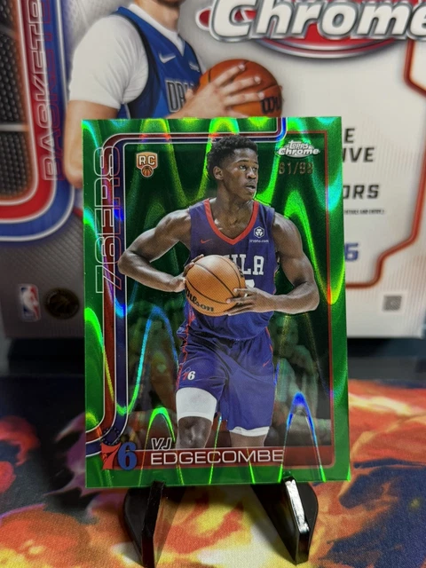 2025 Topps Chrome Vj Edgecombe Green Refractor Rookie 99 253 76ers Rc