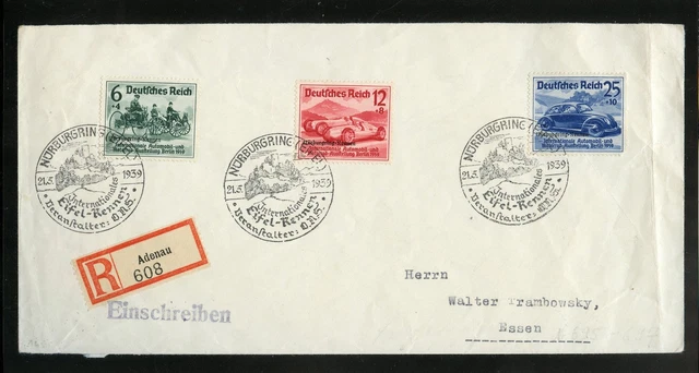 DR NR.695-697 AUTO R-BRIEF NÜRBURGRING 21.5.1939 - ESSEN !!! (973586 ...