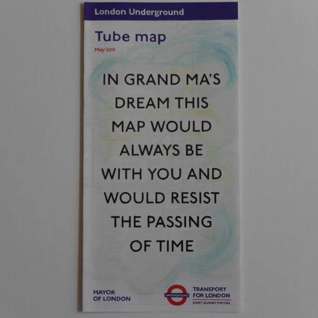 LONDON UNDERGROUND TFL pocket tube map May 2019 Laure Prouvost You are ...