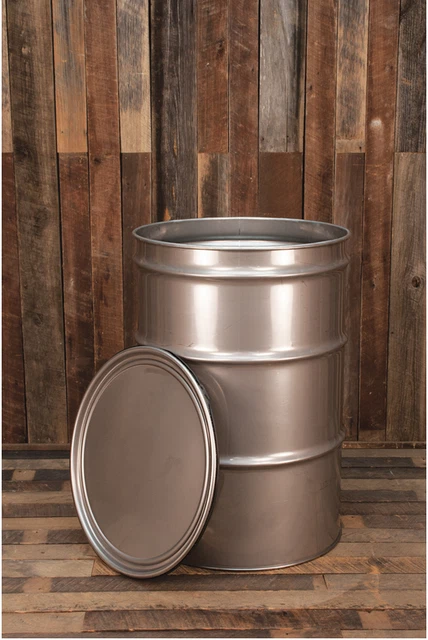 NEW 55 GALLON Stainless Drum Barrel Open Top 16 gauge $750.00 - PicClick