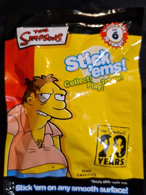 VINTAGE SIMPSON'S STICK em #6, BARNEY. 2009. Sealed in original ...
