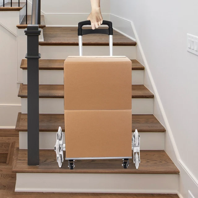 STAIR CLIMBING TROLLEY 6 Wheels Aluminium Foldable Hand Cart Steps ...