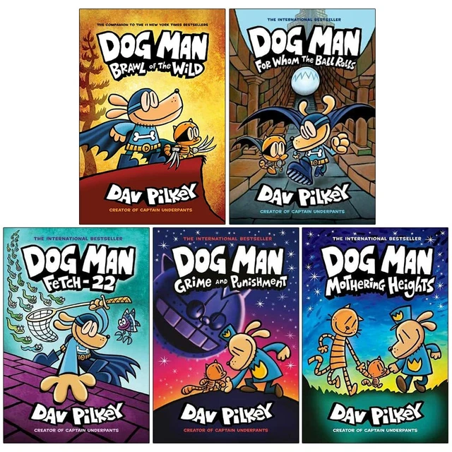 DOG MAN SERIES 6-10 Collection 5 Books Set By Dav Pilkey Fetch-22, Ball ...