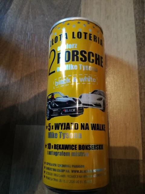 1 ENERGY DRINK Dose 250ml Mike Tyson Black White Porsche Mango Full Can ...