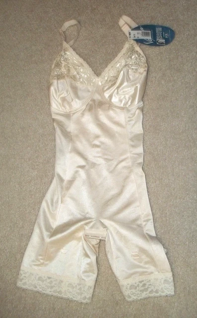 NEW NWT VA Bien 1292 Minus Touch Vintage Bodysuit with Legs 34D Pearl ...
