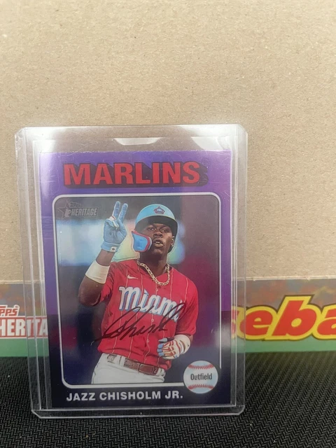 2024 TOPPS HERITAGE Hot Box viola jazz Chisholm Jr. #409 Miami Marlins ...