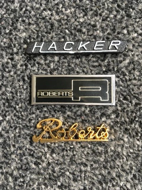 HACKER & ROBERTS Vintage Radio Name Badges Logo Decals £13.00 - PicClick UK