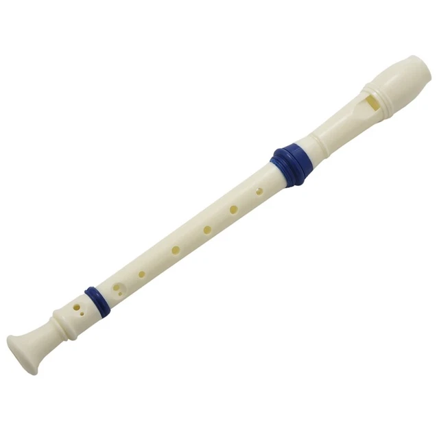 STUDENTS PLASTIC 8 Holes Soprano Recorder Flute Beige w Cleaning Stick ...