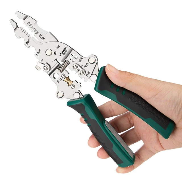MULTI FUNCTIONAL FOLDABLE Wire Stripping Pliers Cable Cutter Stripper ...