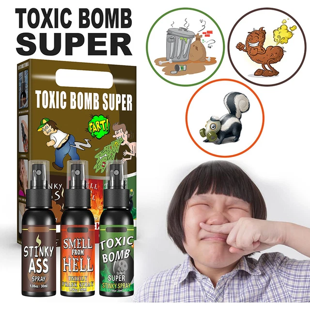 LIQUID FART SPRAY Cans 3 Types Smelly Stink Mist Stinky Bomb Prank Joke ...