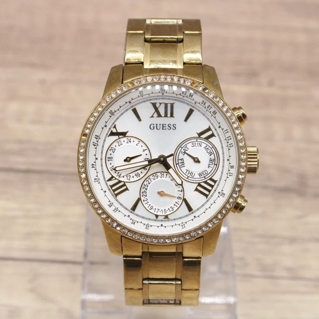 GUESS CHRONOGRAPH WATCH Mens Gold Tone Stainless Steel Classic ...