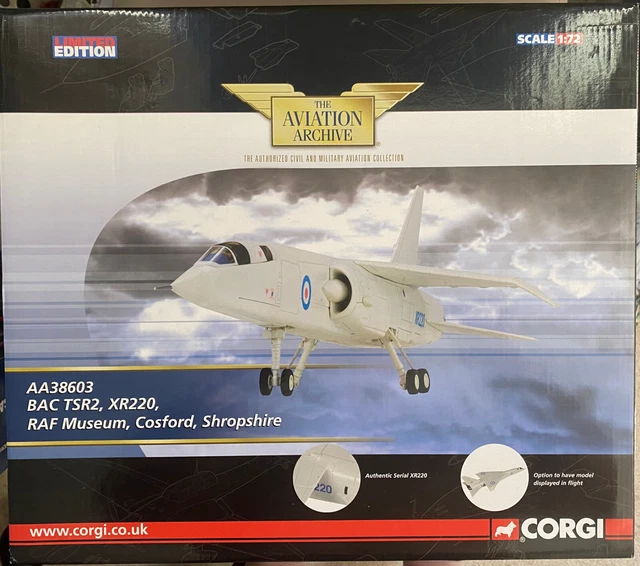 CORGI AVIATION ARCHIVE AA38603 BAC TSR2, XR220, RAF Museum Cosford 1:72 ...