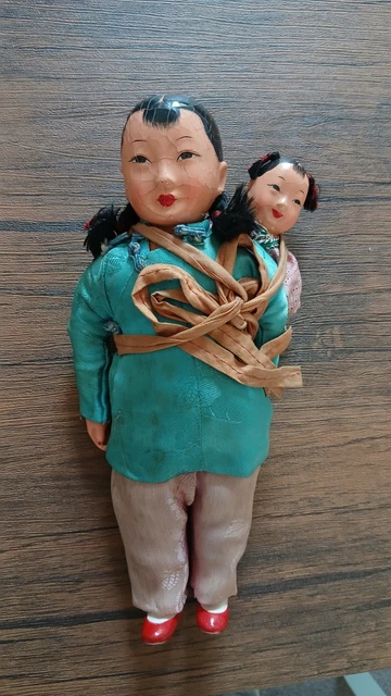 VINTAGE 1940S 50S Chinese Asian Amah Mother & Child Composite ...