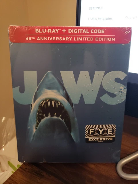 JAWS BLU-RAY DIGITAL 45th Anniversary Limited Edition Steelbook FYE EUR ...