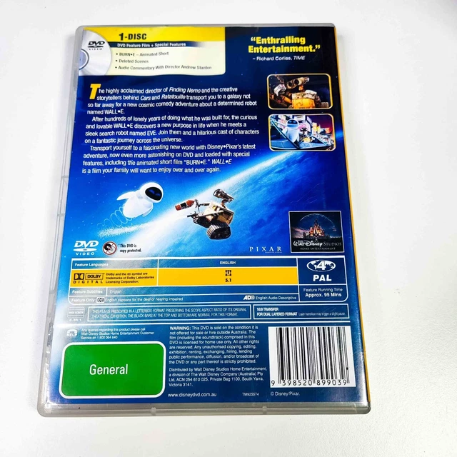 WALL-E DVD | Disney Pixar 3D Animation Classic Collection Widescreen ...