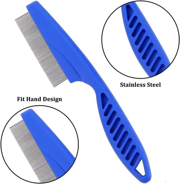 4 PACK FLEA Lice Comb, Professional Dog Grooming Kit with High Strength ...