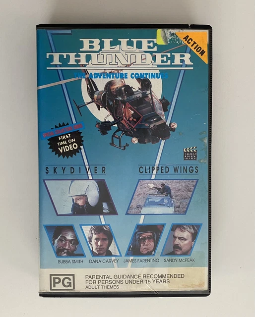 BLUE THUNDER - Skydiver + Clipped Wings [VHS] Video Box Office Ex ...