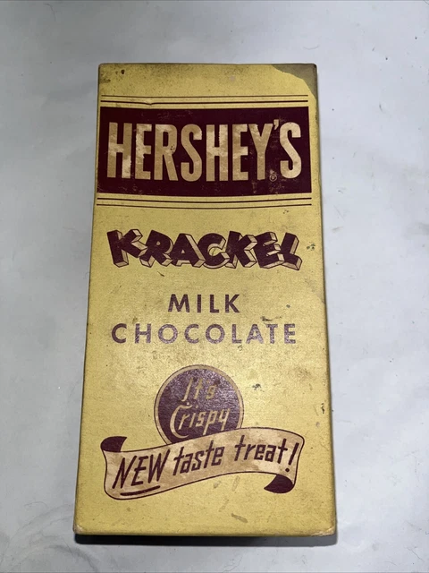 1940’S VINTAGE HERSHEY'S MILK CHOCOLATE KRACKEL 'IT'S CRISPY' BOX £15. ...