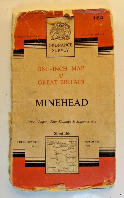 OS ONE-INCH SEVENTH series map Minehead Sheet 164 1960 £2.45 - PicClick UK